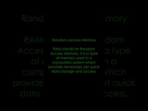 What does RAM stand for in computing terms