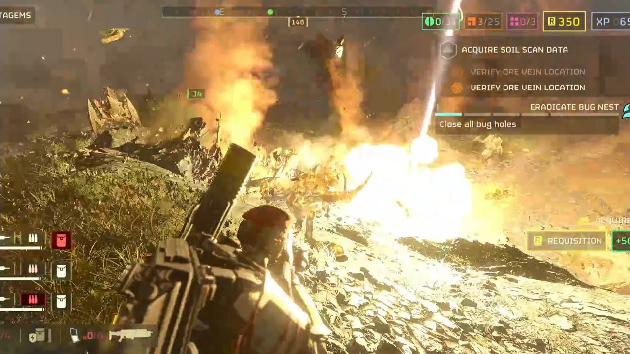 how NOT to take out a bug hole in helldivers 2 (under the map glitch)