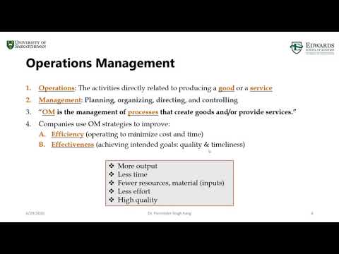 1.1 Operations Management Terminology