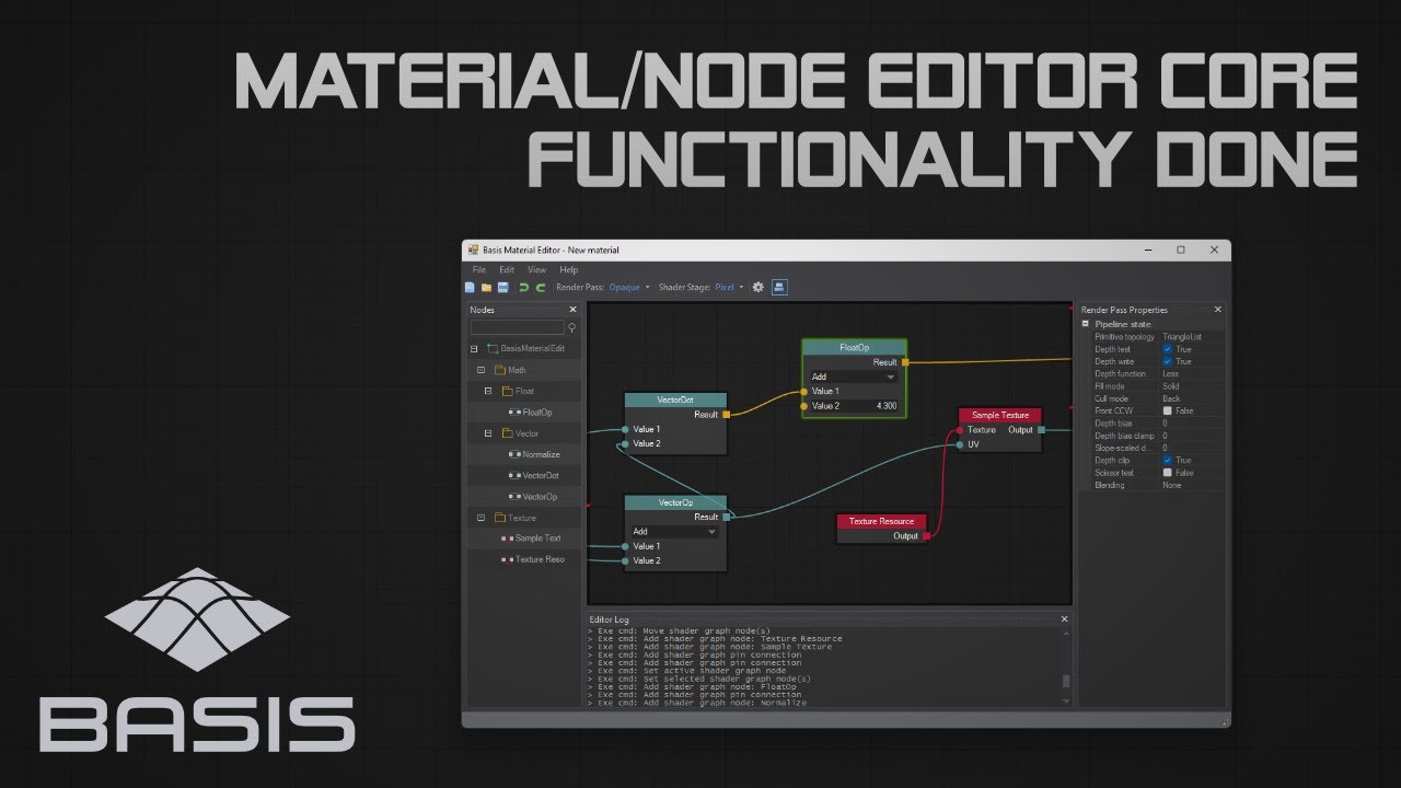 Material Editor Devlog #3 - Material/node editor core functionality done