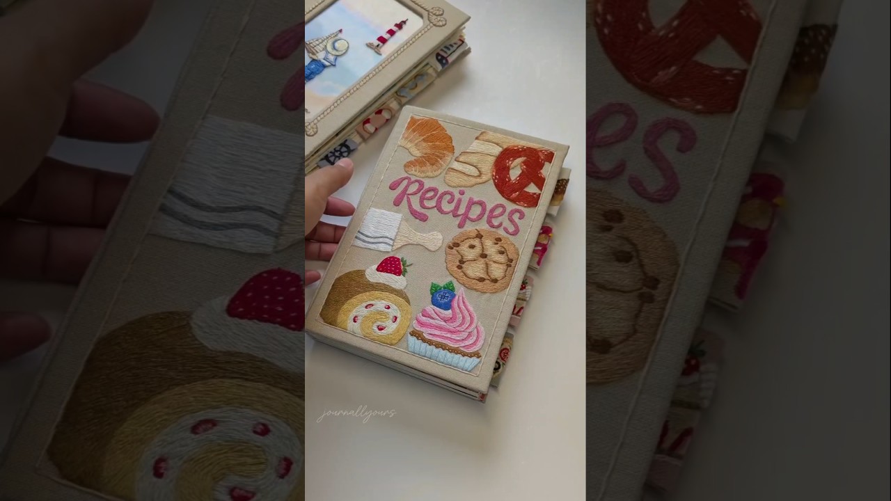 this recipe journal bound to 🇦🇪. shukran! #handembroidery #embroidery #recipe #fyp #baking