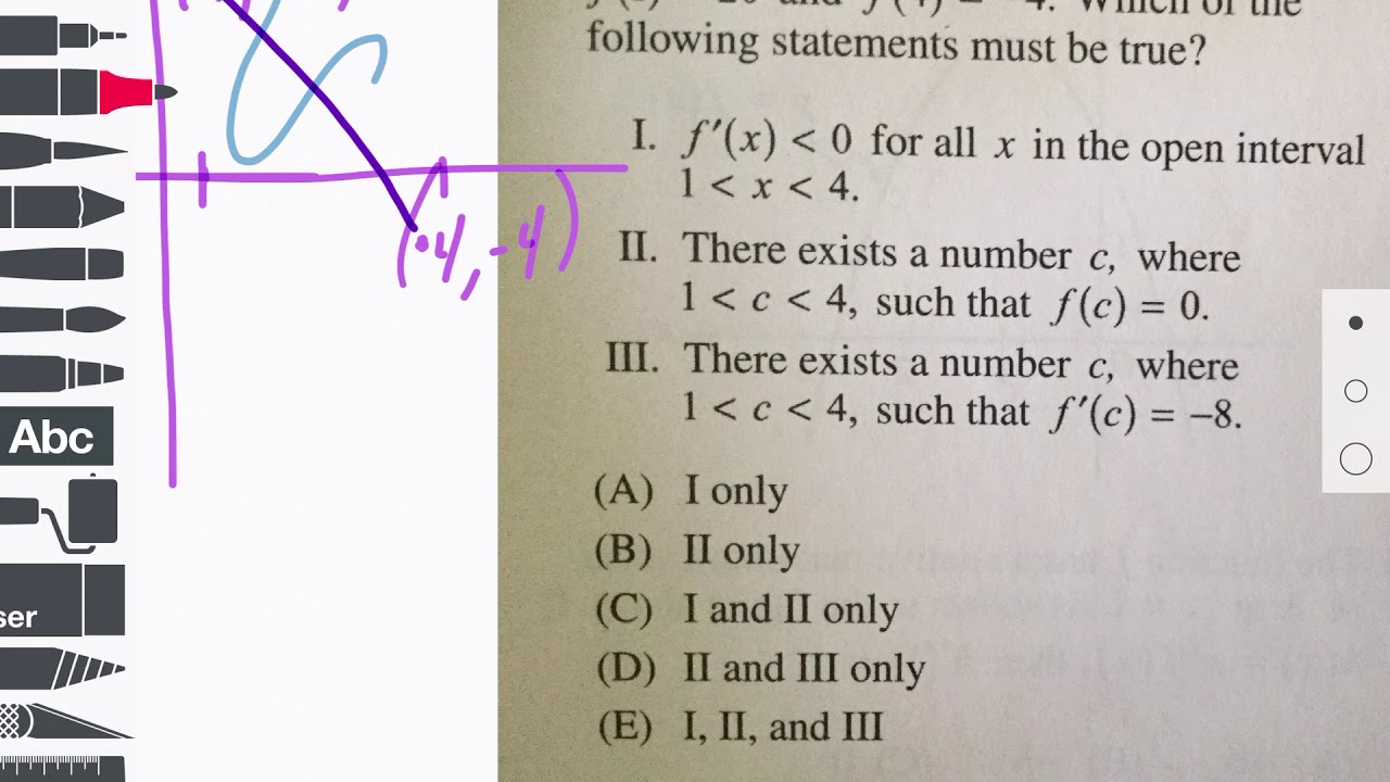 Question 46 Calculus CLEP study guide 2018