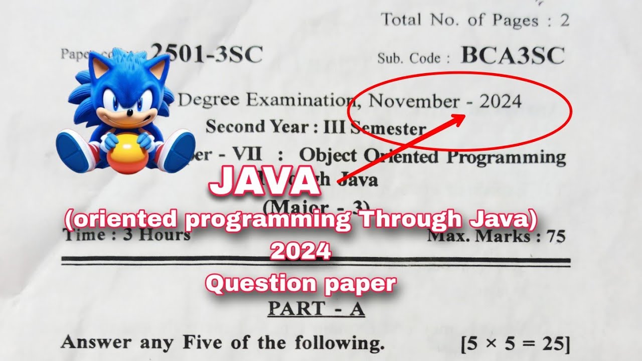 Java . Oriented programming Through Java - 2024 #degree #java #questionpaper