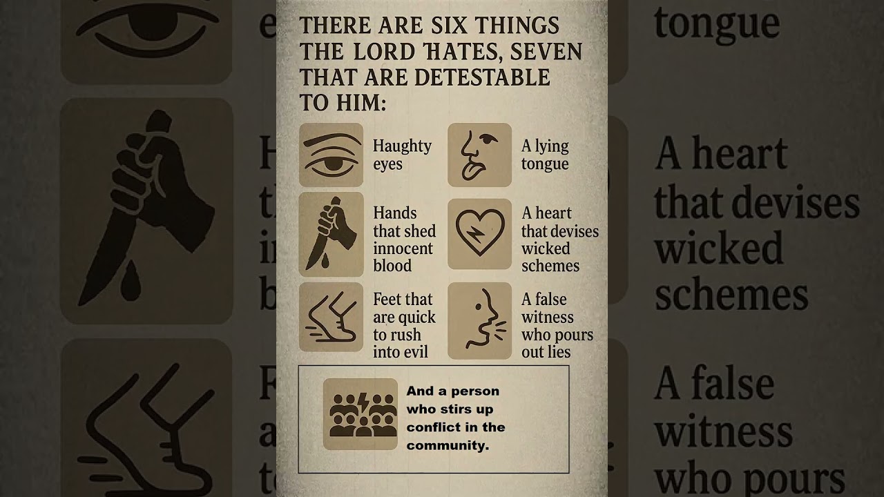 Proverbs 6 16:19 (Seven Things the LORD Hates) #lord #jesus #proverbs #god #truth #bible #hate