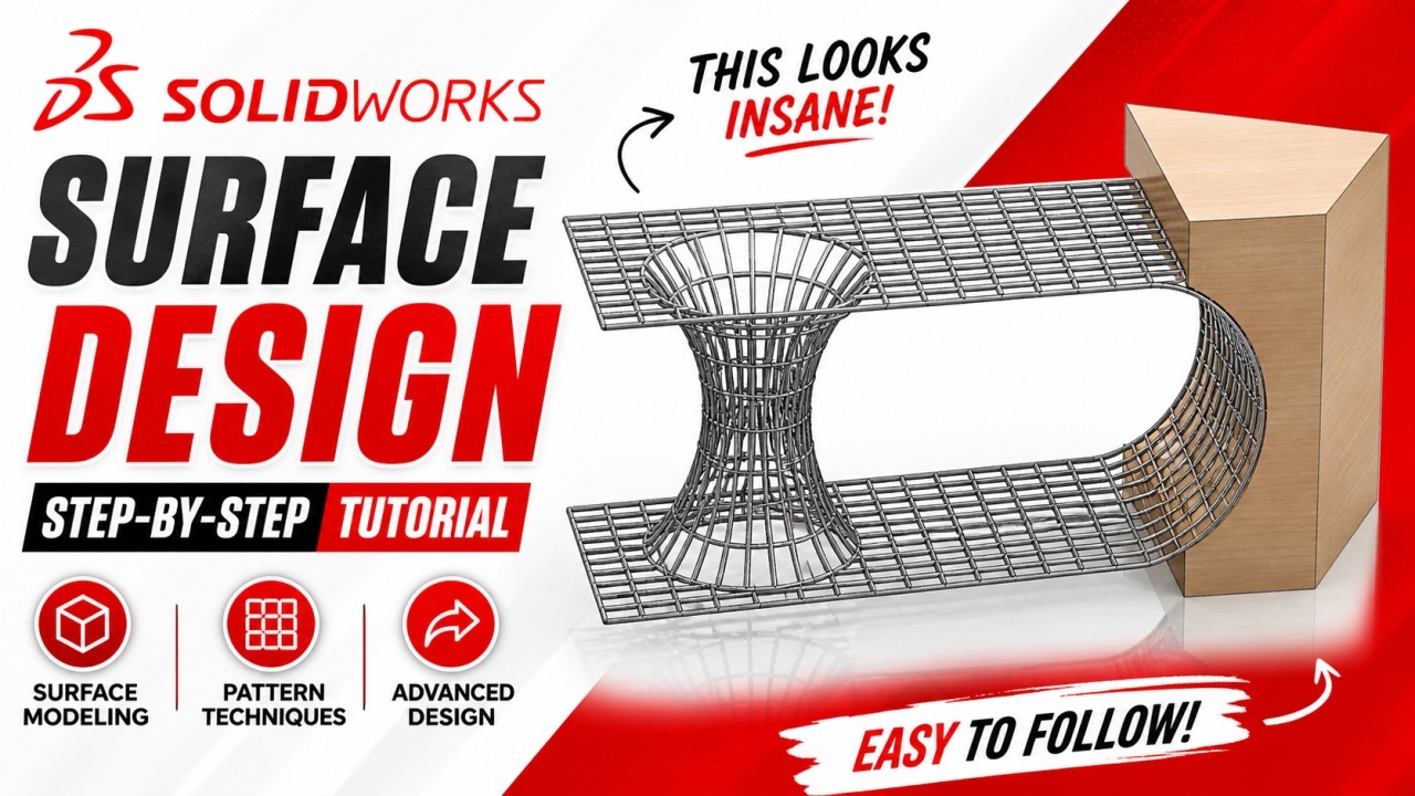 Advanced SolidWorks Surface & Pattern Design | Step-by-Step Tutorial