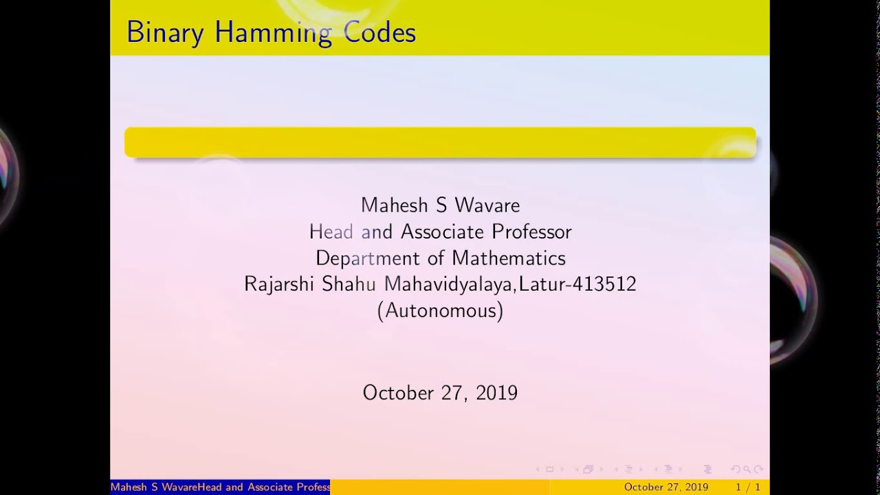 Binary Hamming Codes and its Properties