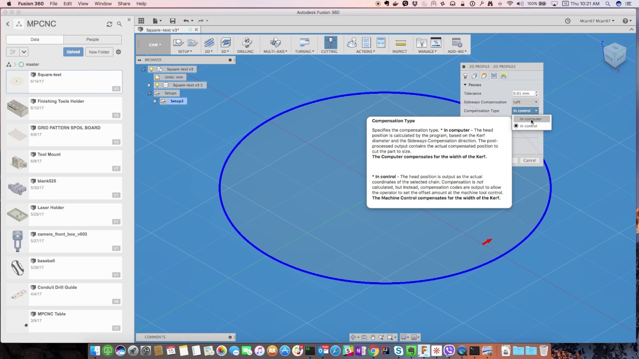 Fusion 360 MPCNC Laser using Github Postprocess