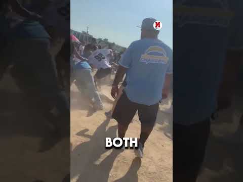 The violence spilled outside SoFi Stadium as #Raiders and #Chargers fans clashed 🚨😱 #kickoff2024