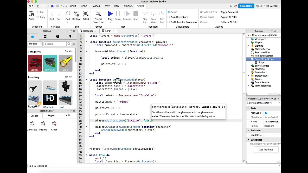 HOW TO SET ATTRIBUTE SP WALKTHROUGH PART 11 2023 ROBLOX STUDIO LUA SCRIPTING TUTORIAL [WORKING]