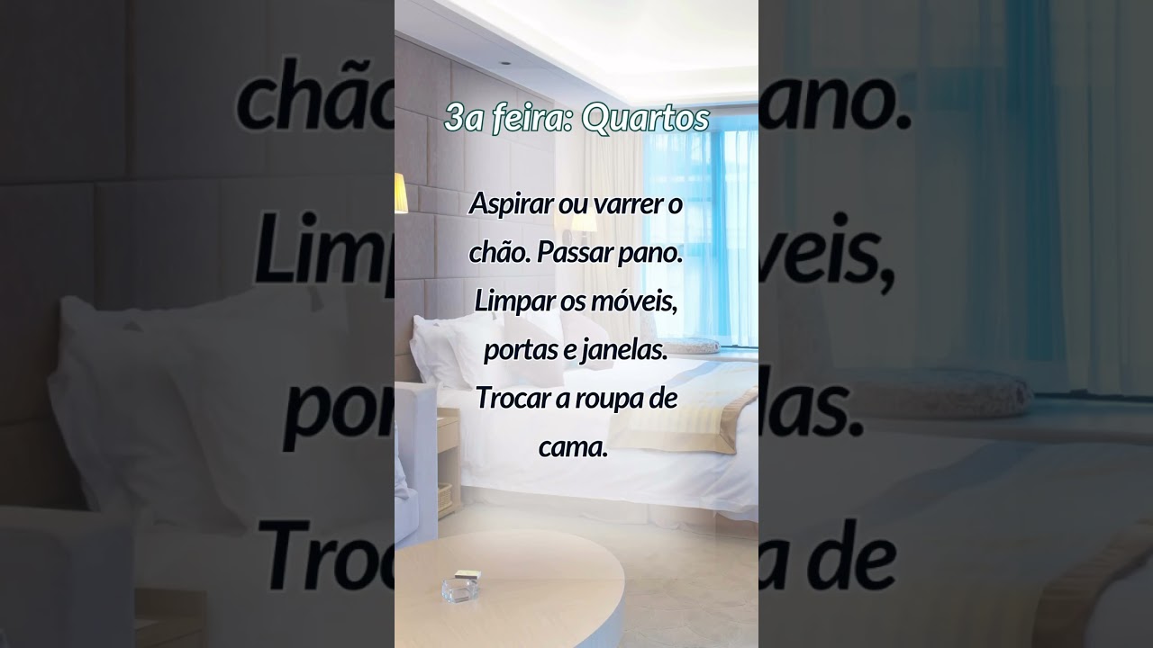 Cronograma de limpeza semanal