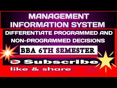 Differentiate programmed and non-programmed decisions