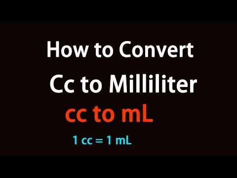 How to Convert Cc to Milliliter?