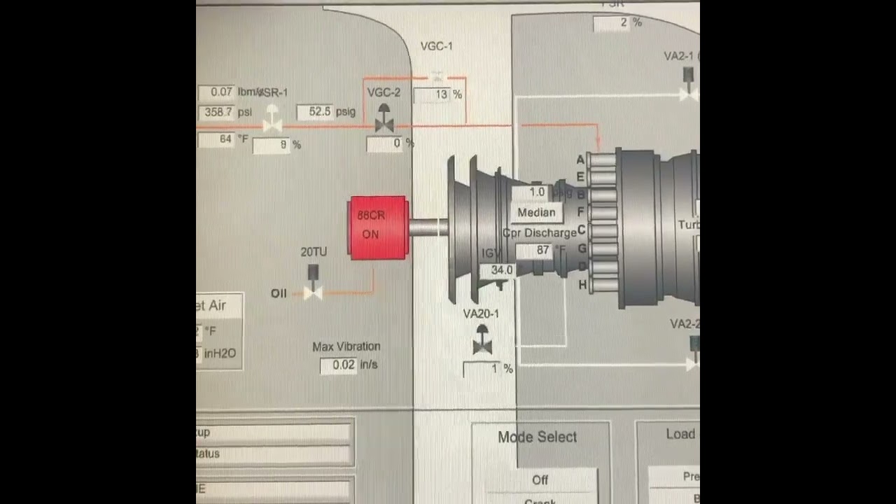 GE Gas Turbine starting.