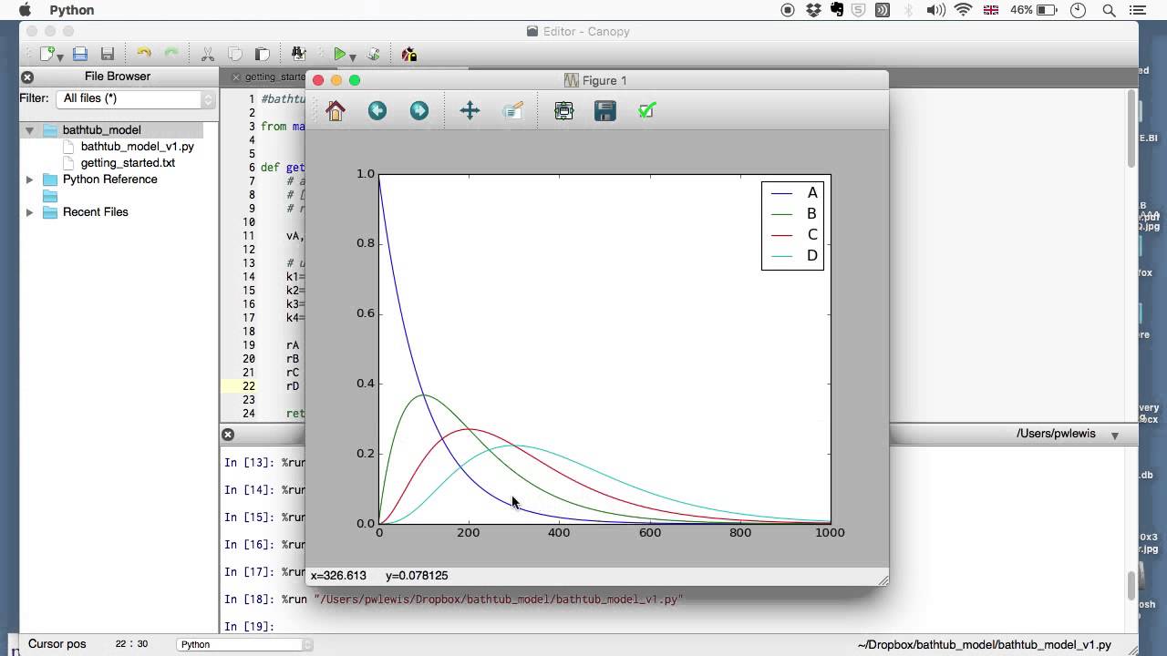 5 - debugging (cont.), plot options, changing conditions