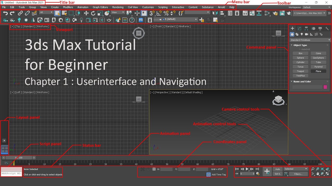 3ds Max Tutorial - Chapter 1 : User Interface, Viewport and Navigation