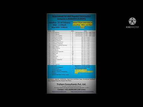 EUROPEAN JOB ROMANIA INTERVIEW DATE 03 /03/2022 AT DELHI TREHAN CONSULTANTS PVT.LTD..