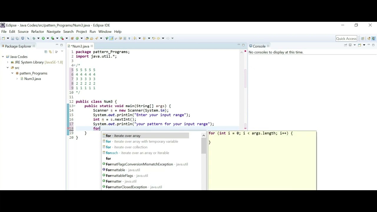 Java Number Pattern #3