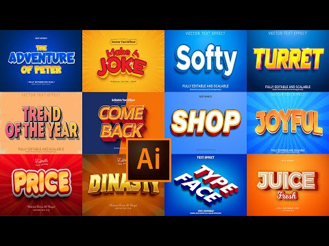 🔥3d text Effect in Illustrator EPS File Free