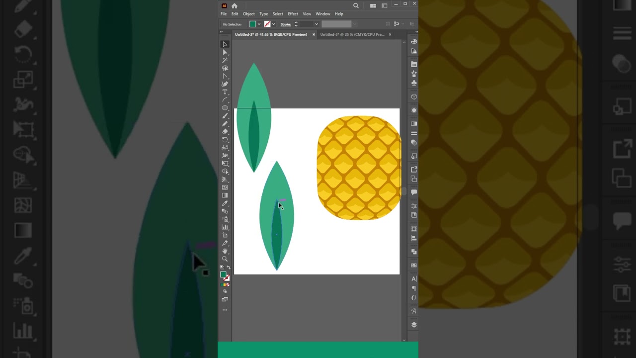 How to make a Pineapple Pattern in Illustrator #shortvideo