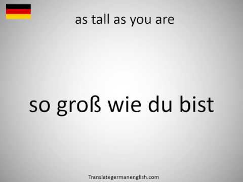 How to say as tall as you are in German?