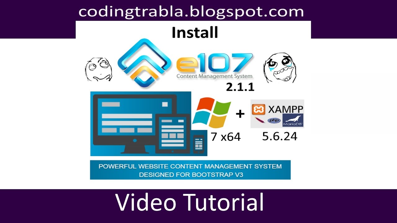 Install e107 Bootstrap CMS 2.1.1 on windows 7 localhost - opensource PHP CMS byAO