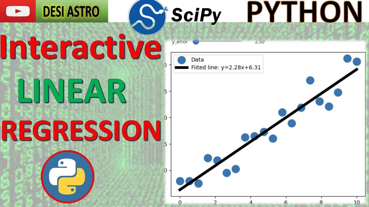 HOW To Fit Interactive Linear Regression in PYTHON| Scipy Curve Fit| DESI ASTRO