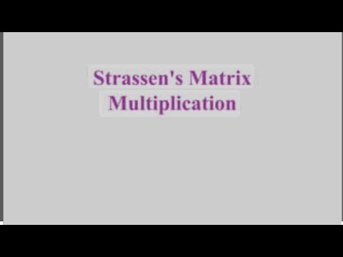 strassen's matrix multiplication