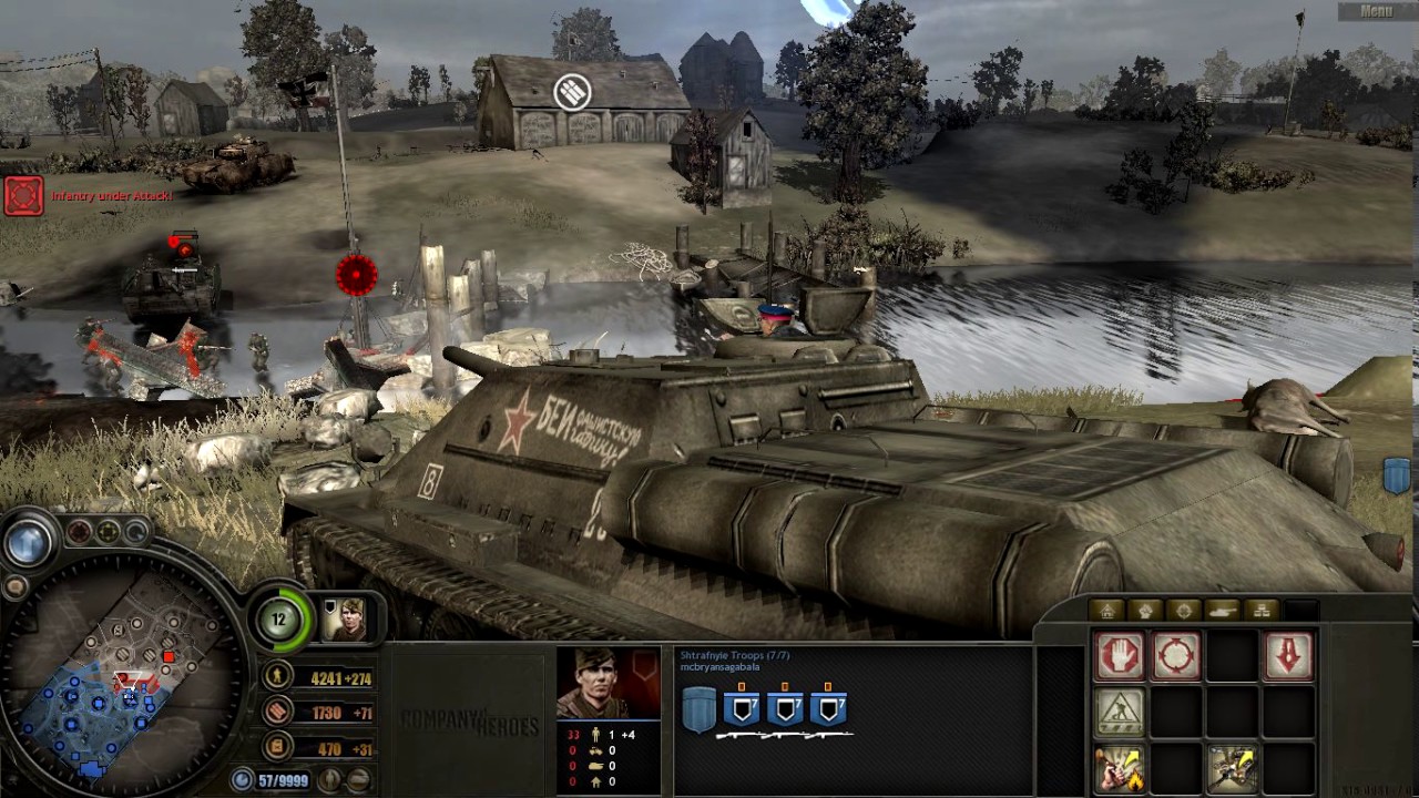Company of Heroes Eastern front mod SU-100 in action