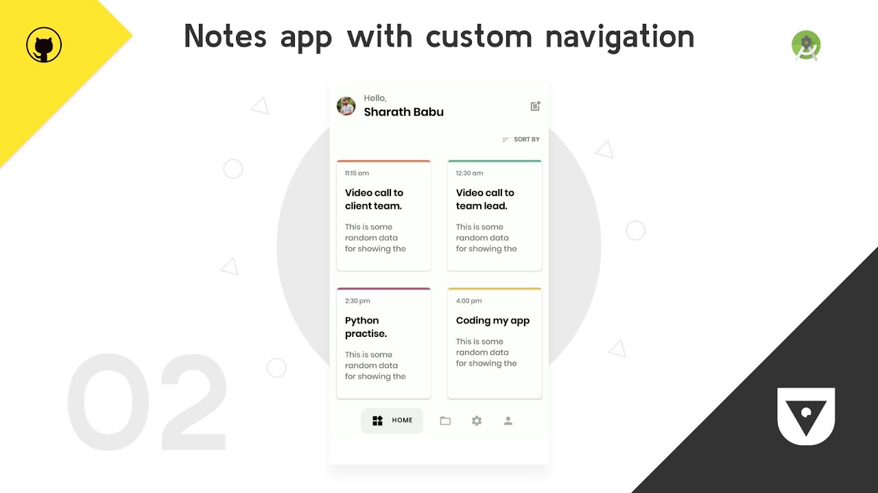 Notes App with custom navigation | Google Material UI Design - Part 2(With Code) | Android Studio
