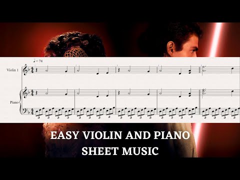 STAR WARS ACROSS THE STARS LOVE THEME - Easy Violin and Piano Sheet Music Tutorial + PDF