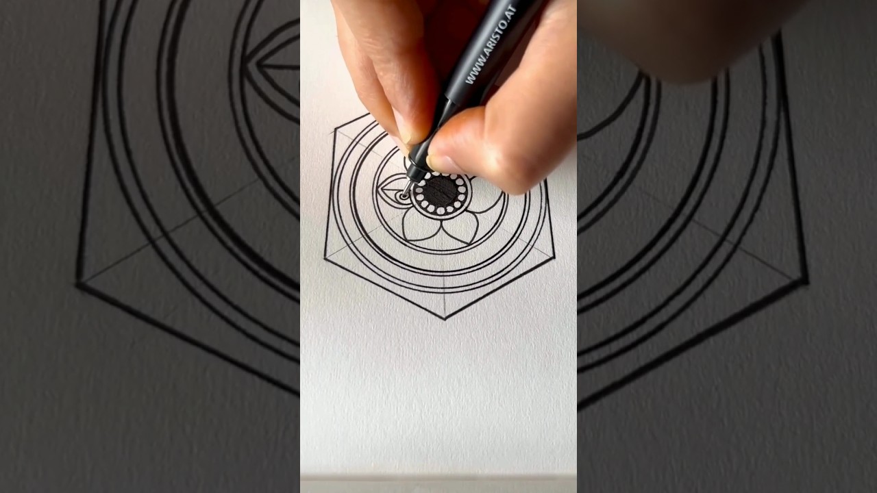 hexagon Mandala 🌸❤️ #mandalapatterns #arttutorial #mandalaart #mandala #shortvideo #art