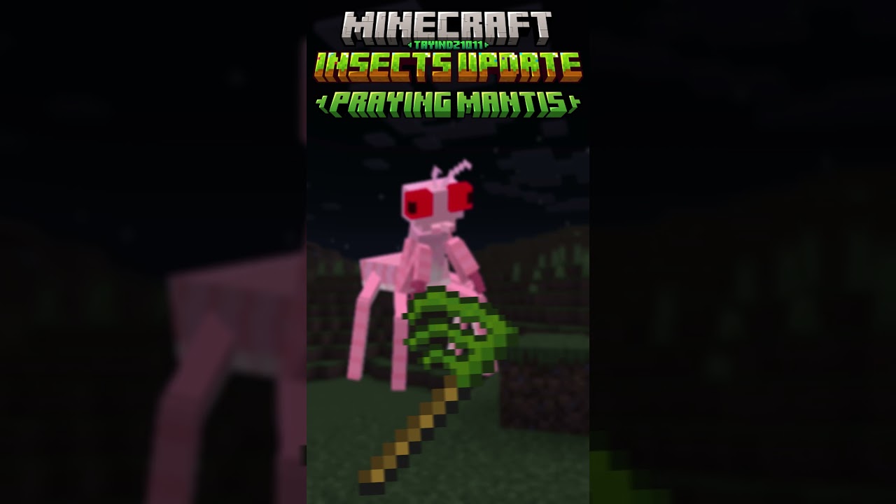 Praying Mantis Insects Update #minecraft #minecraftpe #mcpe #minecraftbedrock  #minecraftaddon