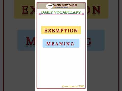 Exemption meaning #shorts #vocabulary #youtubeshorts #shortvideo #learnenglish