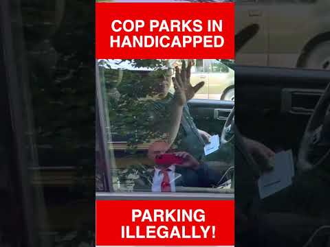 COP GETS DESTROYED FOR PARKING IN HANDICAPPED SPOT! #ytshorts #short #shorts