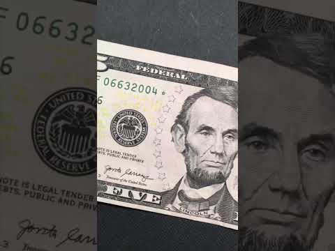 US $5 Bill - Rare Star Note - Look For Them!!!