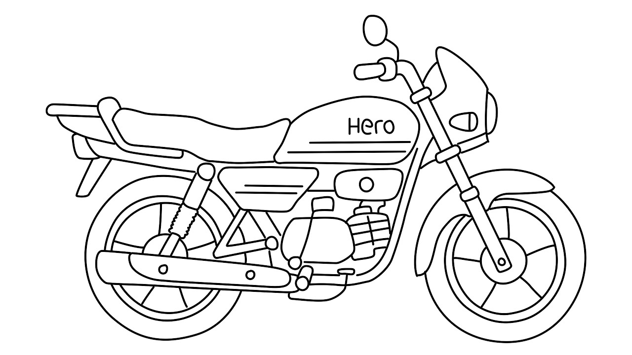How to Draw Hero Honda Splendor Plus Step by Step
