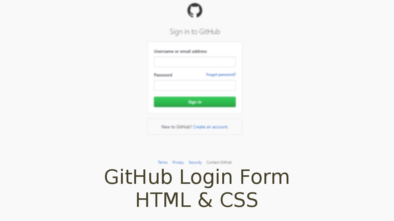 Creating Login Form - GitHub | HTML & CSS