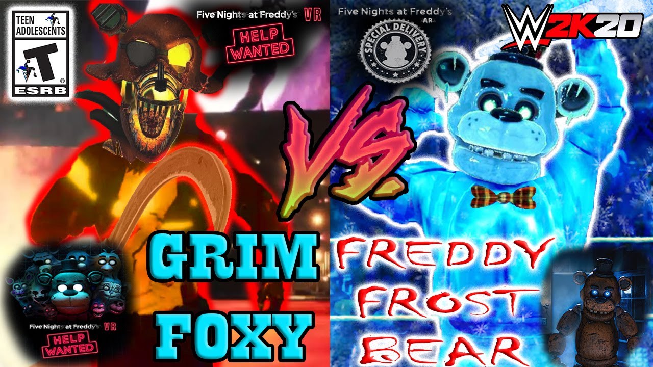 FNAF AR vs FNAF VR! FREDDY FROSTBEAR vs GRIM FOXY on FRIDAY NIGHT FREDDY'S
