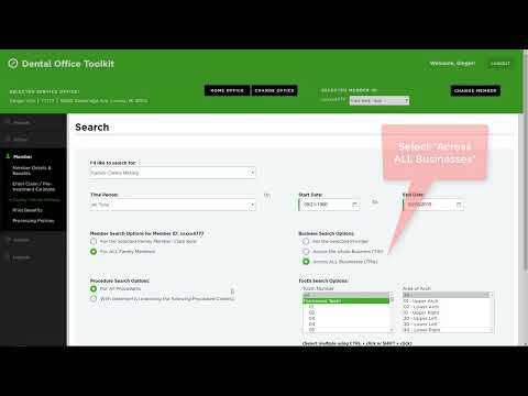 Dental Office Toolkit (DOT) Training Webinar: How to Search For Complete Dental History of Member