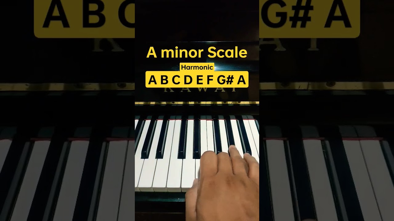 A minor scale (Harmonic) - Piano Tutorial