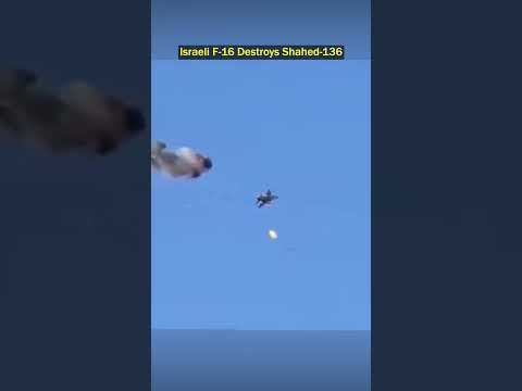 F-16 Fires Sidewinder at Shahed-136 in Close-Range Intercept!
