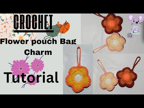Flower Pouch Bag Charm | Cute & Mini Crochet Tutorial"