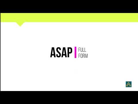 Full Form Of ASAP