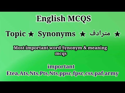 Words synonym |Synonyms mcqs |important synonyms mcqs |Synonyms in urdu
