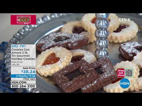 Cookies Con Amore 2 lb. Tin of Gourmet Holiday Cookies