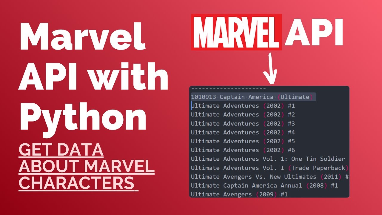 Python API Project with Marvel API - Get Marvel characters data with Python [beginner friendly]