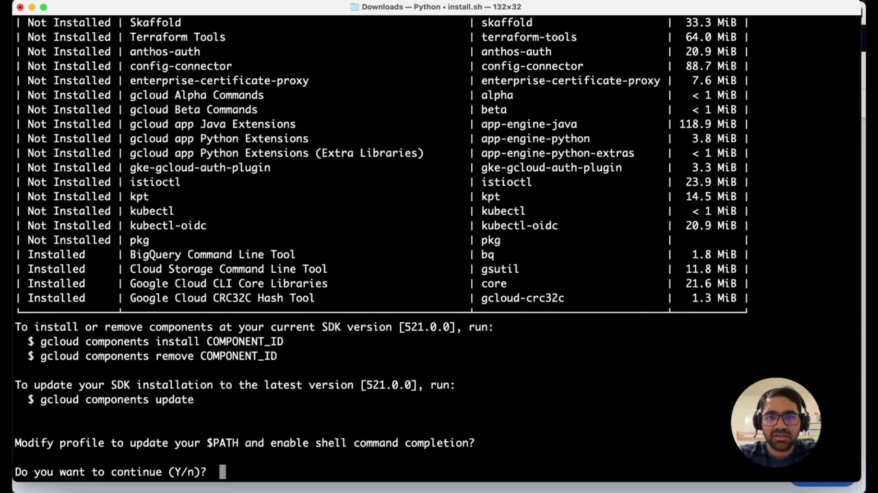 Install gcloud sdk in local machine