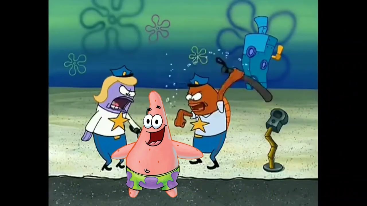 SpongeBob police hits Patrick meme