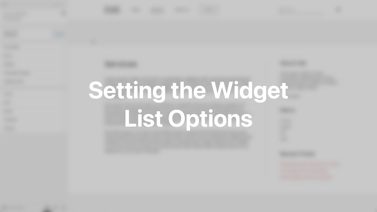 Setting the Widget List Options | YOOtheme Documentation (WordPress)