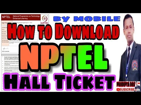 HOW TO DOWNLOAD NPTEL HALL TICKET